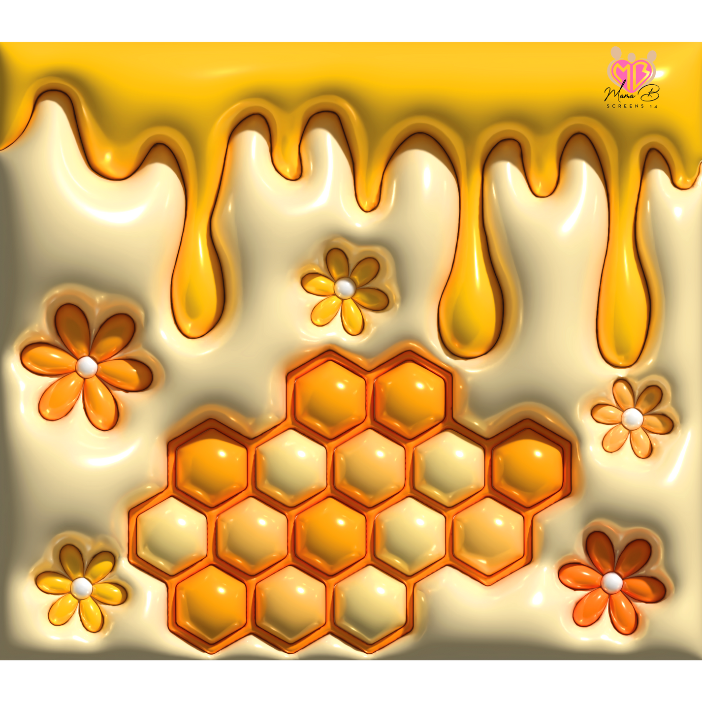 Yellow Honeycomb- Puff – MamaBscreens14